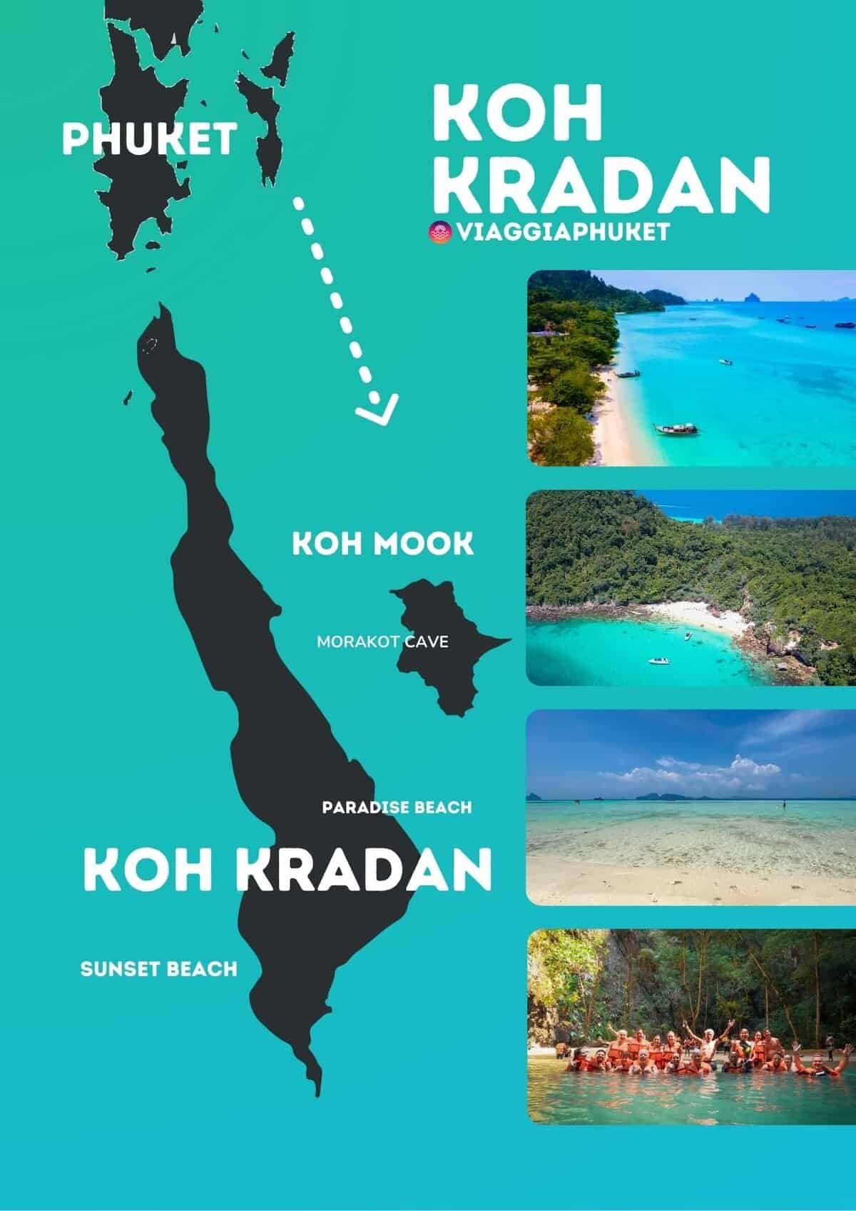 Escursione a Koh Kradan da Phuket con guida in italiano